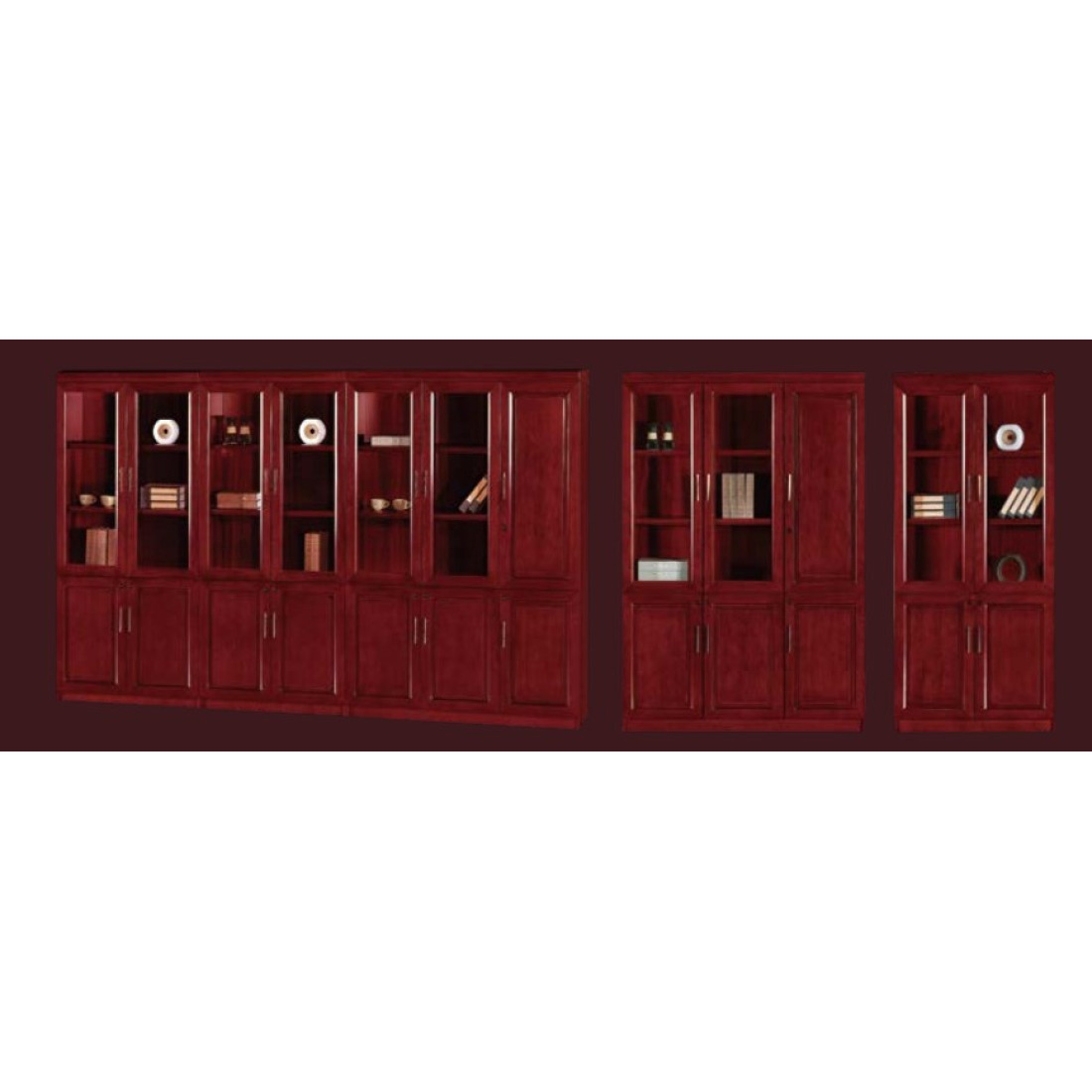 FURNI BOSS | Office Wall Unit - Glass Display Cabinet - Executive Book ...