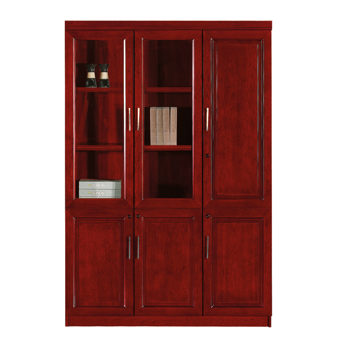 FURNI BOSS | Office Wooden Door Wall Unit - Glass Display Cabinet ...