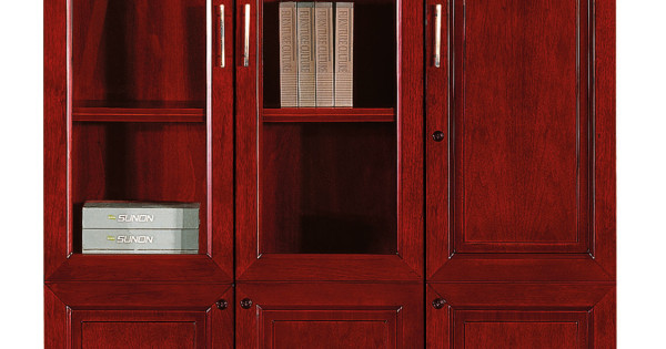 FURNI BOSS | Office Wooden Door Wall Unit - Glass Display Cabinet ...
